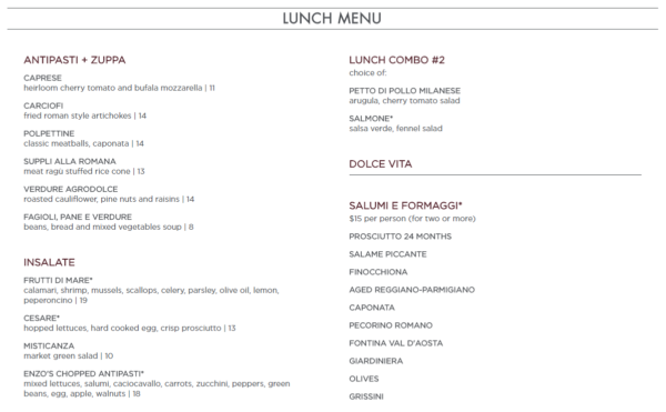 Menus Now Available For Enzo's Hideaway Tunnel Bar & Restaurant at ...