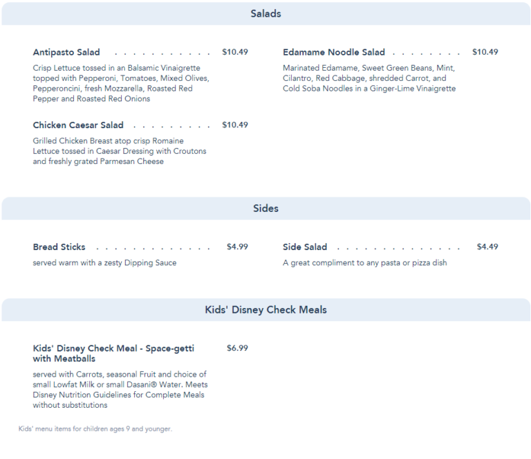Menu Now Available For Disneyland's 'Alien Pizza Planet' | Chip and Company