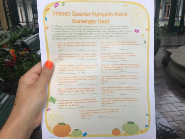 French Quarter Pumpkin Patch Scavenger Hunt