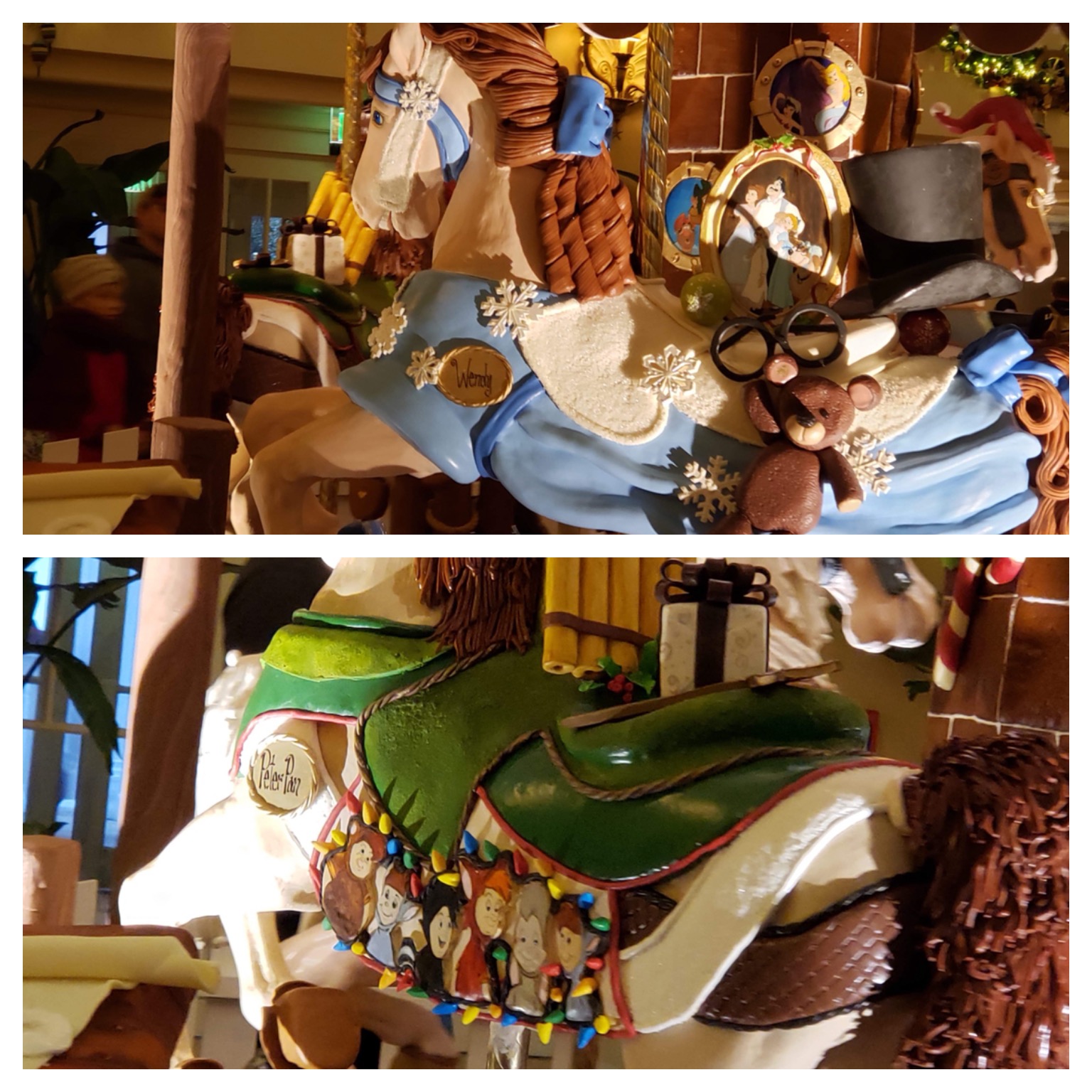 details of gingerbread carousel