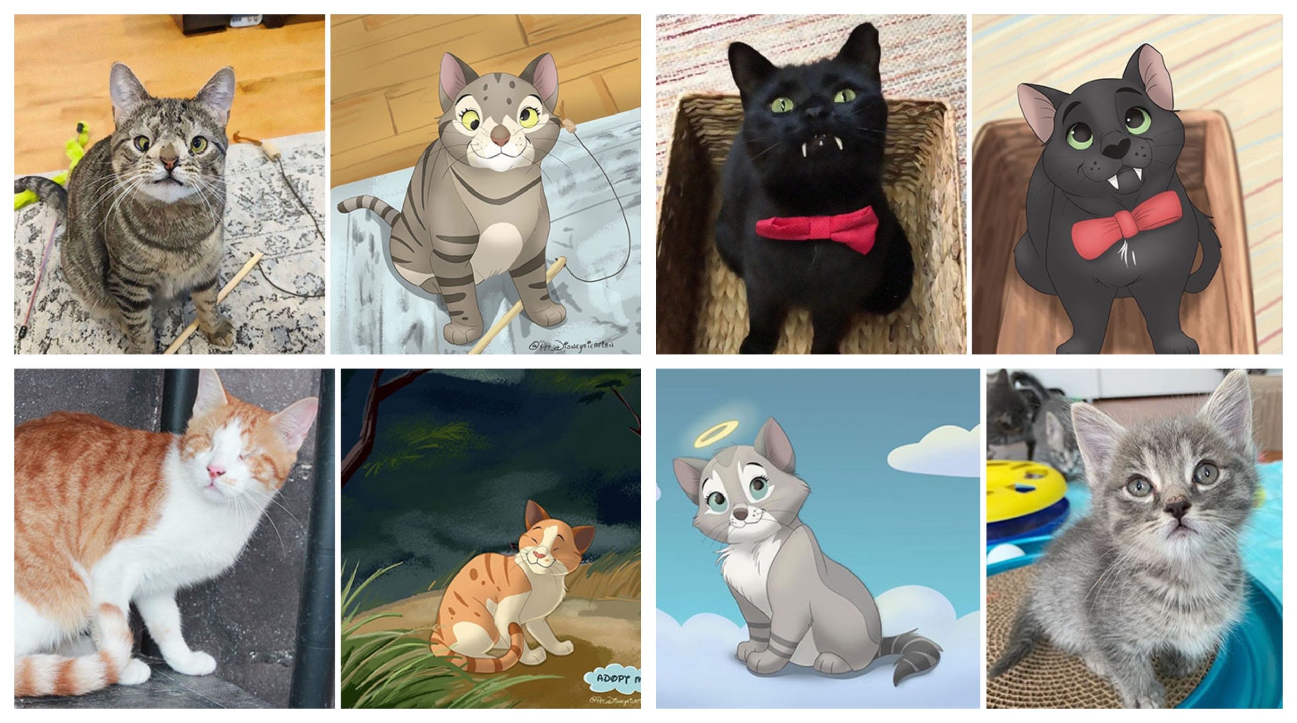 Artist Turns Pet Photos into Adorable Disney Animated Animals | Chip ...