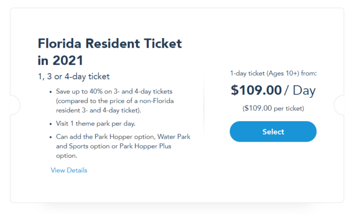 Disney World posts updated 2021 ticket pricing, info and more | Chip ...