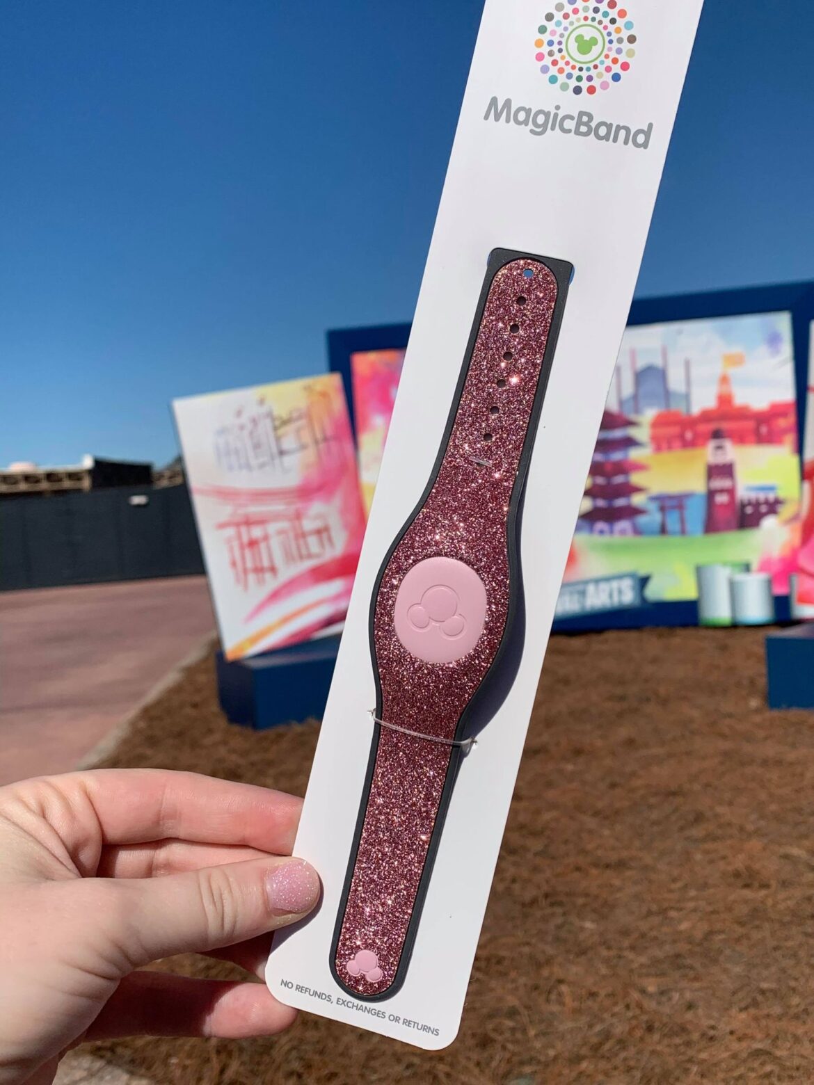 Rose Gold Glitter Magic Band spotted at Disney World | Chip and Company