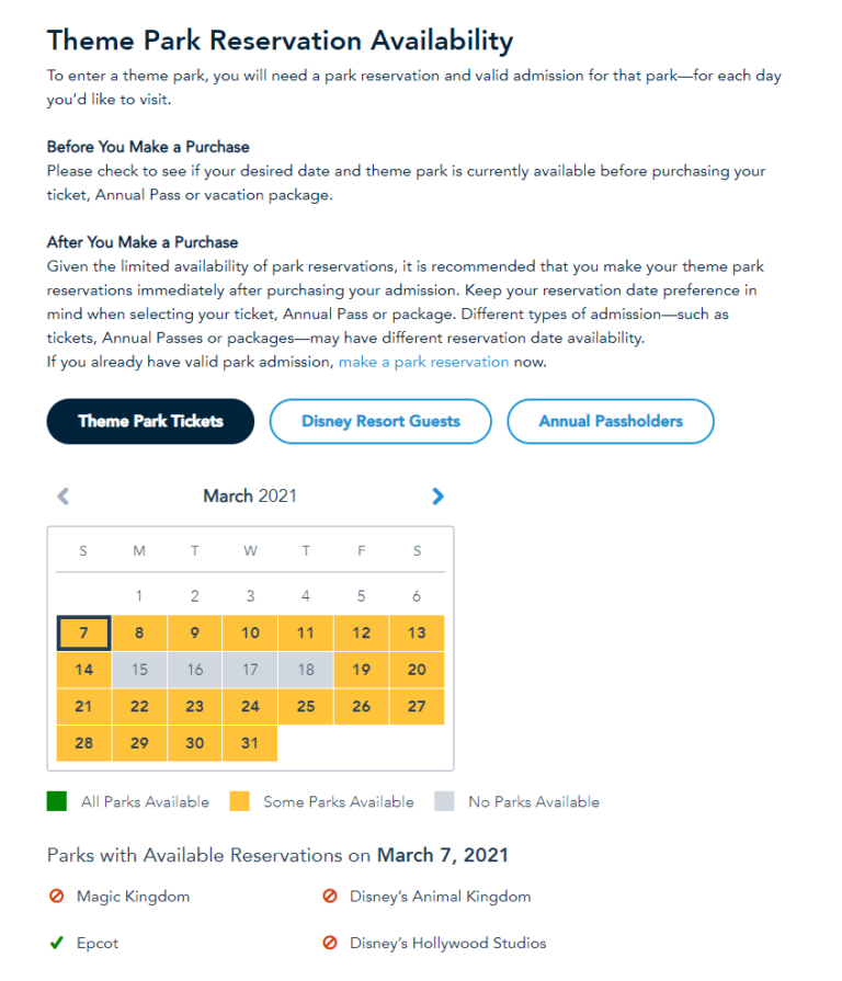 Disney World Theme Park Reservations Filling Up For Spring Break | Chip ...