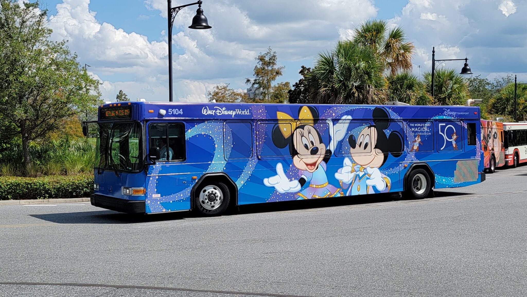 Disney World 50th Anniversary Bus spotted at Walt Disney World | Chip ...