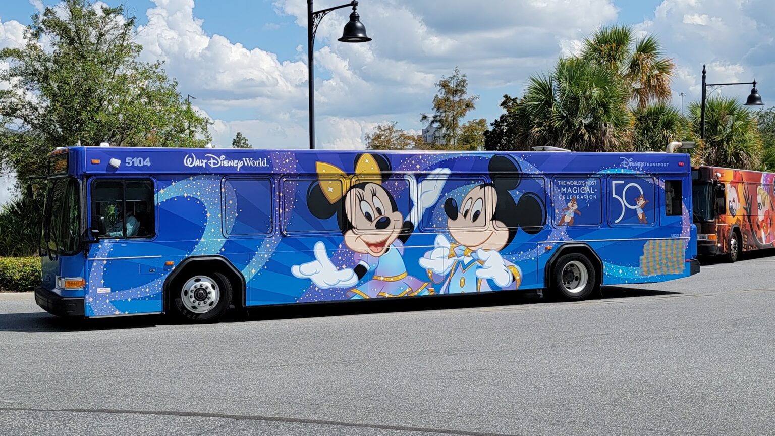 Disney World 50th Anniversary Bus spotted at Walt Disney World | Chip ...