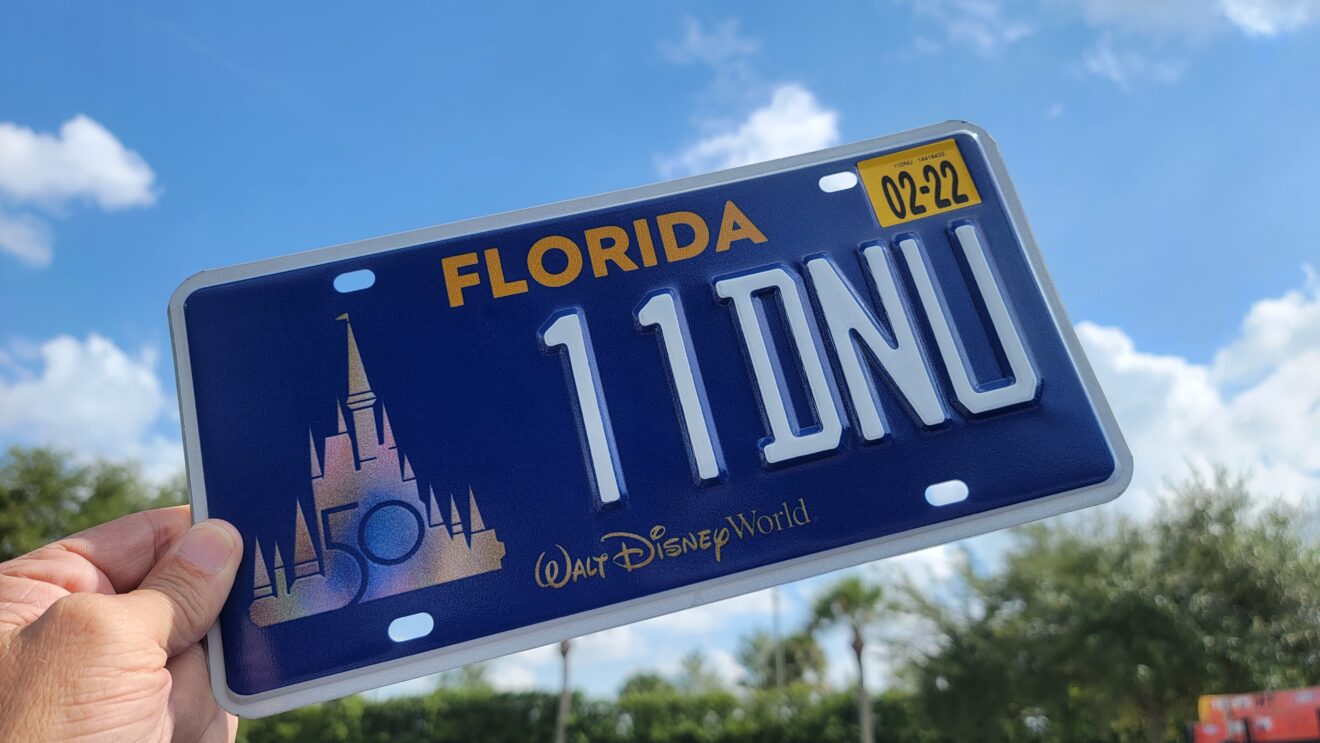 First look at Walt Disney World 50th Anniversary license plate | Chip ...