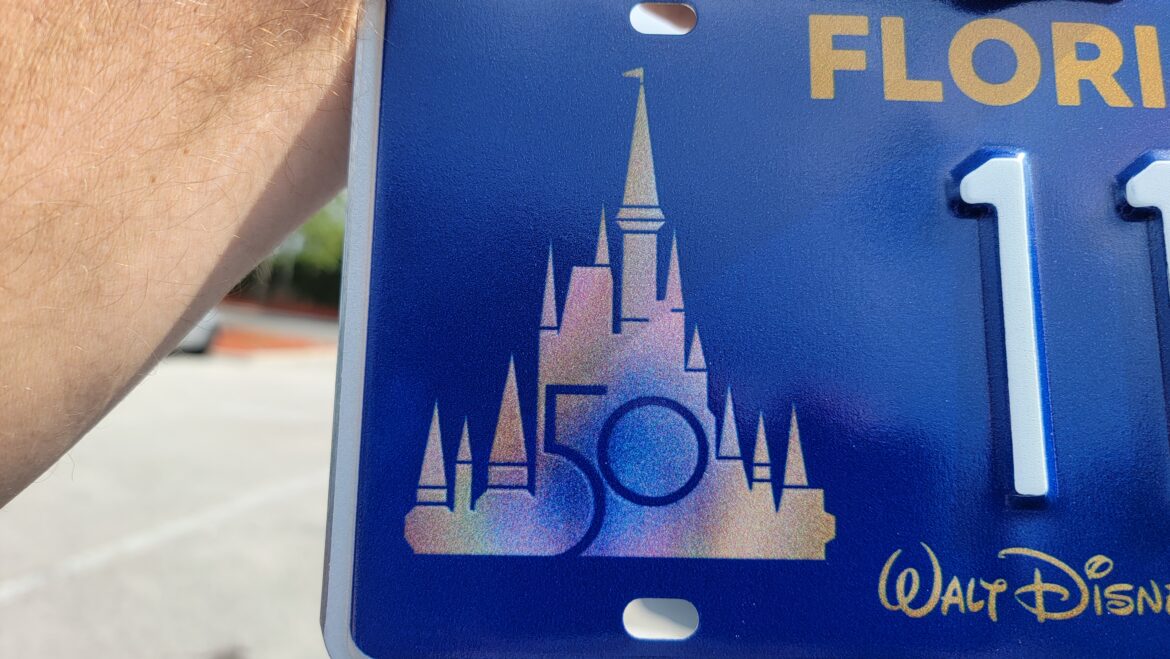 First look at Walt Disney World 50th Anniversary license plate | Chip ...