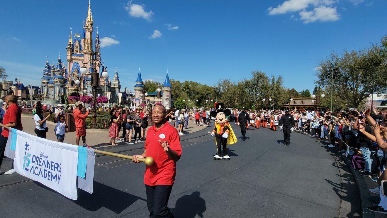 Drum Major Mickey Mouse leads a parade at Magic Kingdom during the 15th ...