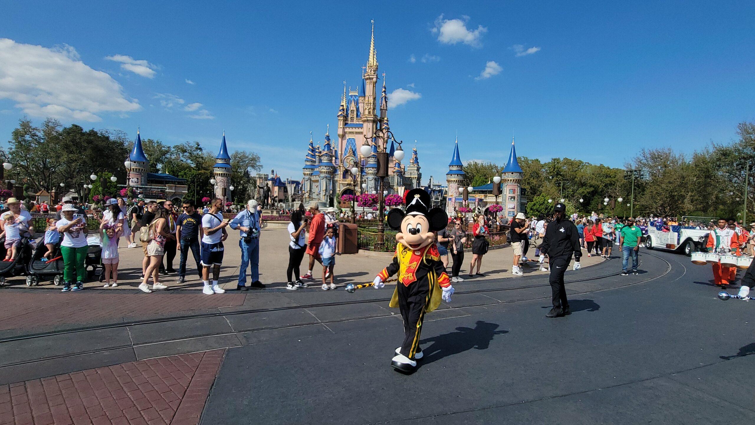 Drum Major Mickey Mouse leads a parade at Magic Kingdom during the 15th ...