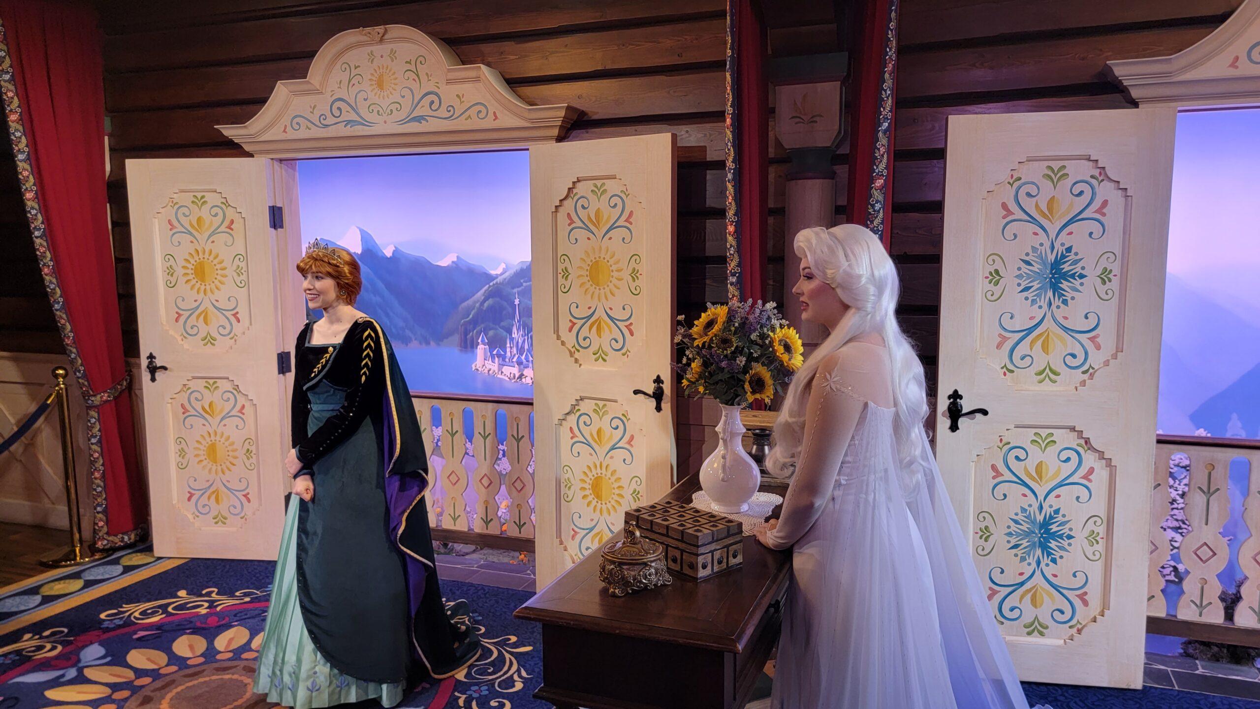 Anna and Elsa Socially Distanced Meet & Greet returns to Epcot | Chip ...