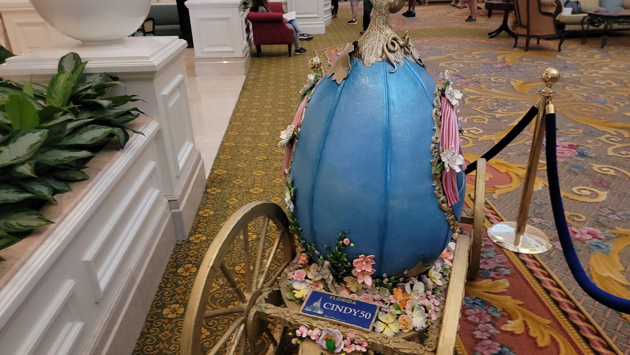 Cinderella 50th Anniversary Easter Egg display at Disney's Grand ...