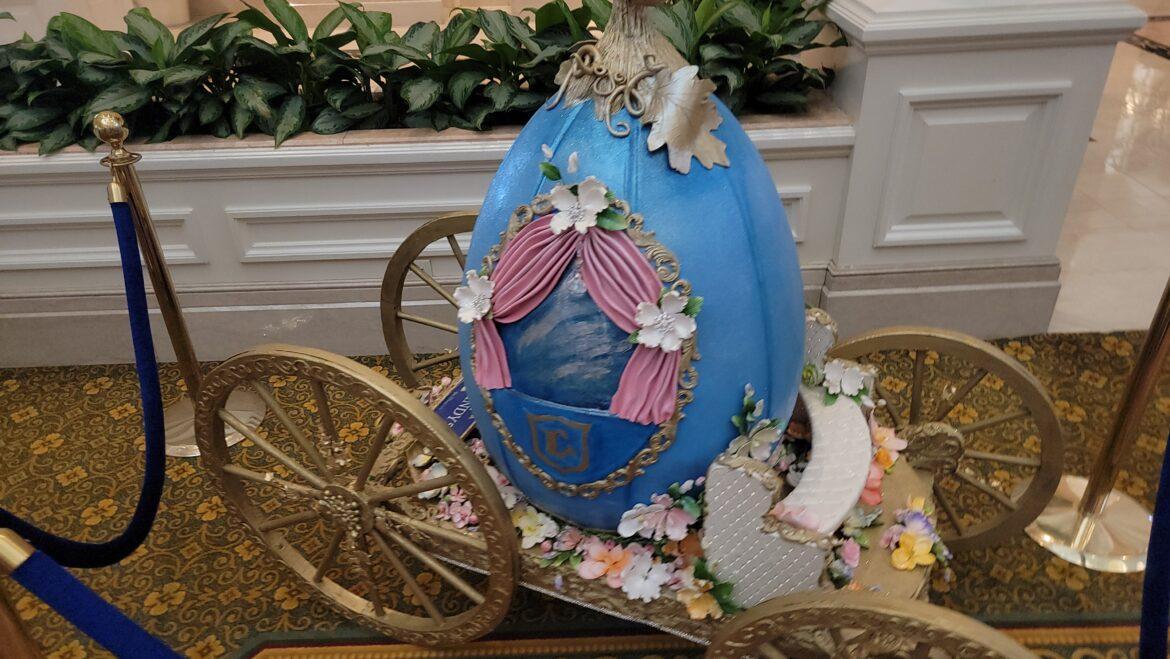 Cinderella 50th Anniversary Easter Egg display at Disney's Grand ...