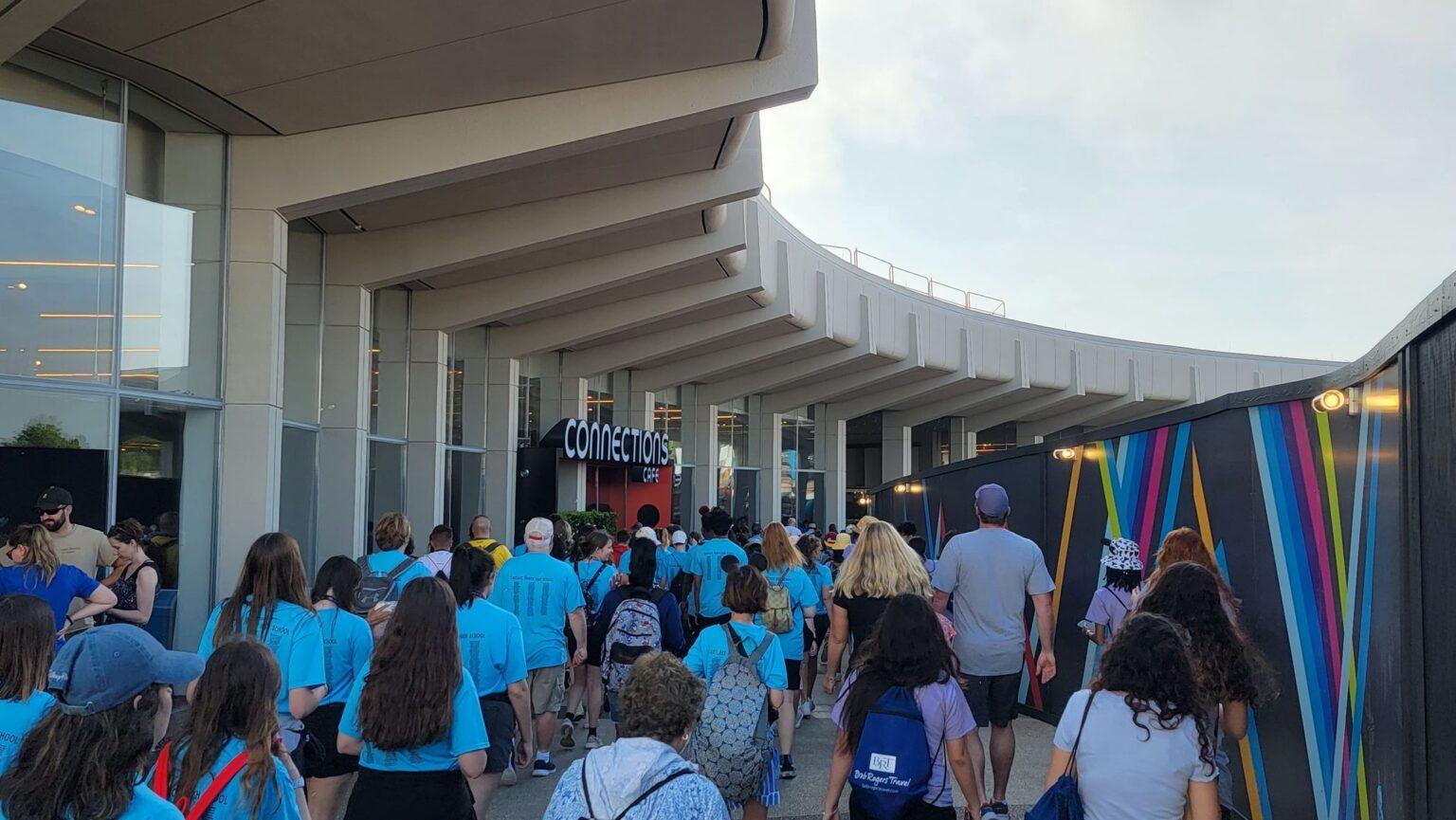Connections Cafe Walkway now open and sign is now visible in Epcot ...