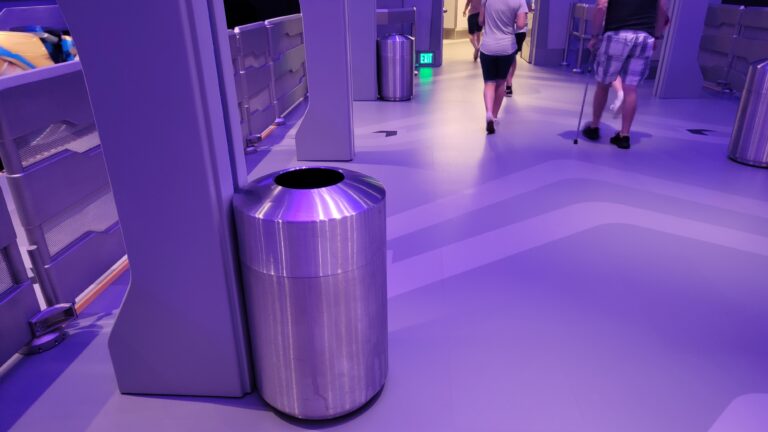 Disney installs more trash cans for motion sick guests at the exit of ...
