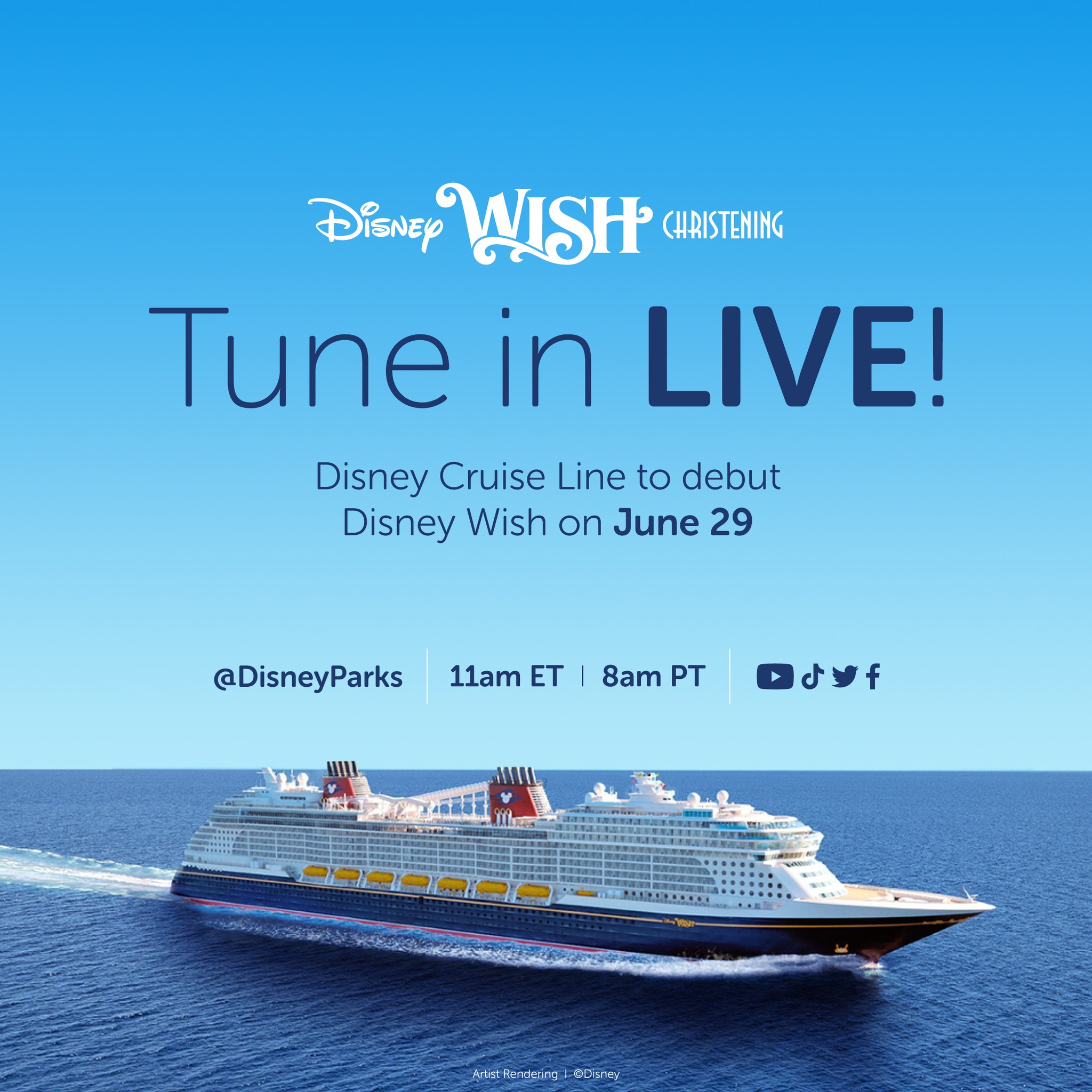 Tune in LIVE on Today! Disney Wish debut and Christening | Chip and Company