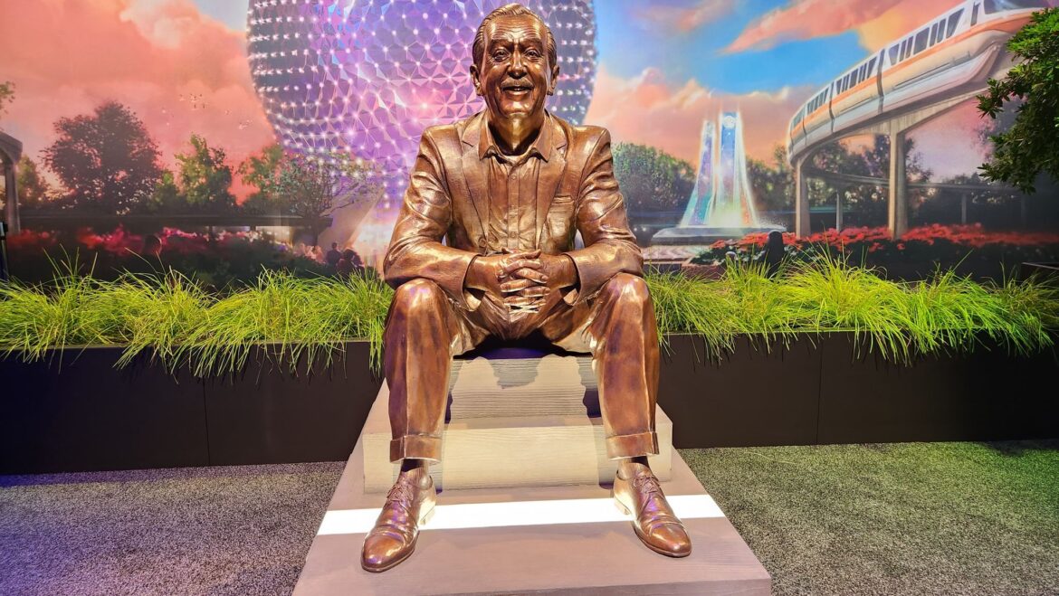 First Look at Walt The Dreamer Epcot Statue | Chip and Company