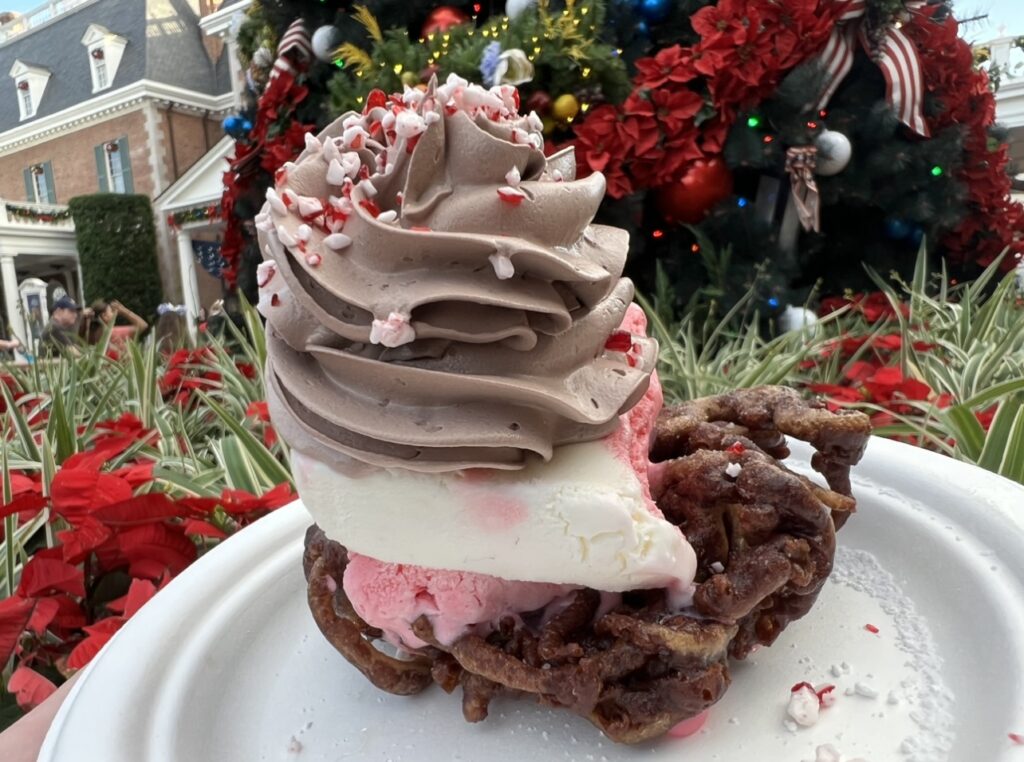 Mini Peppermint Funnel Cake at the 2022 EPCOT International Festival of the Holidays | Chip and ...