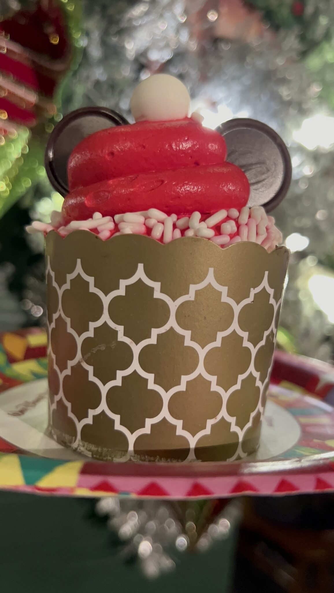 Santa Mickey Mouse Cupcake is a perfect Holiday Treat | Chip and Company