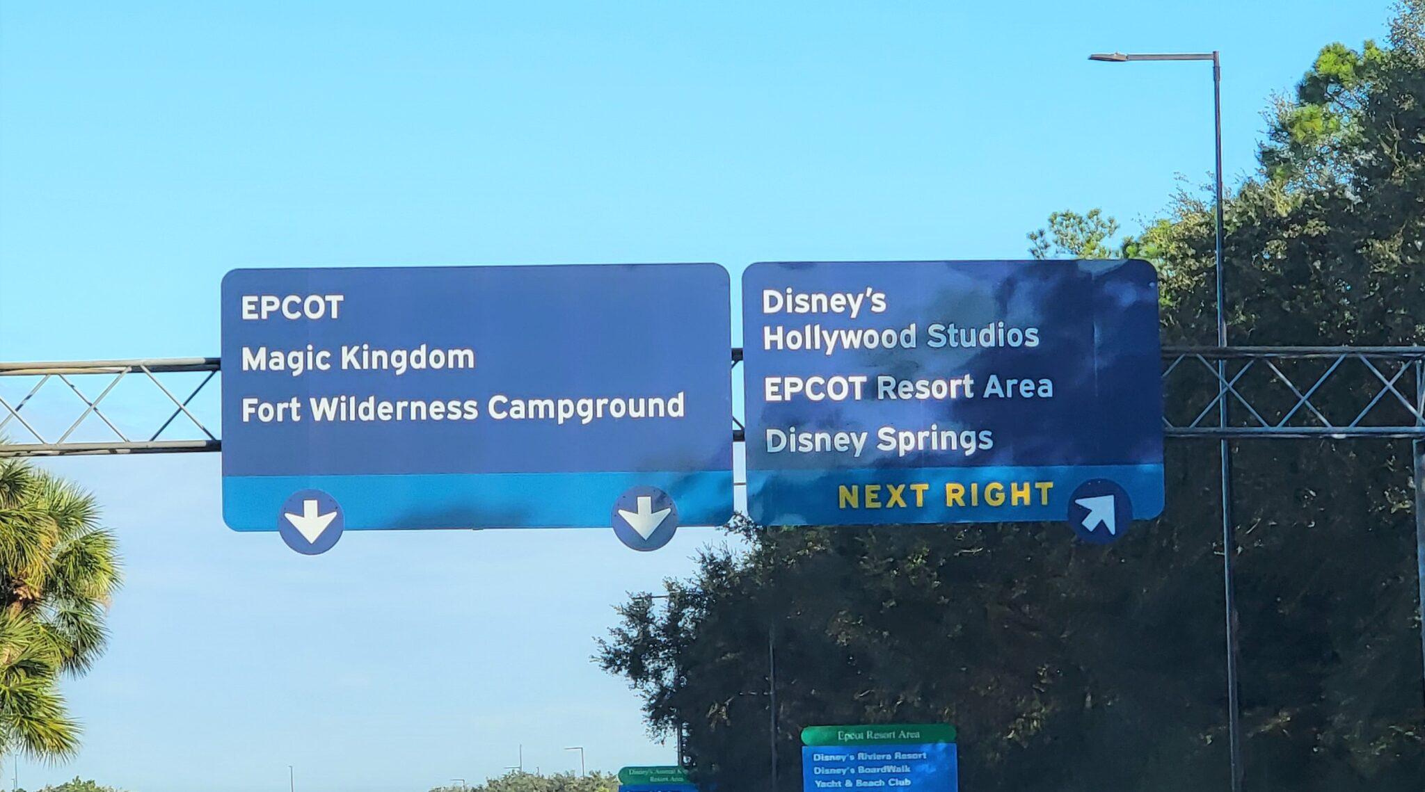 More Directional Signs Go Blue at Walt Disney World Resort Roads | Chip ...