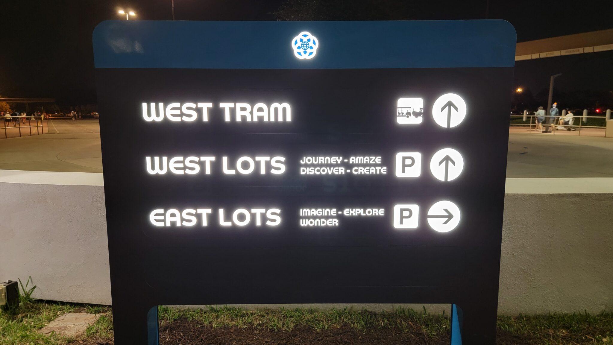 New Signs in EPCOT Suggest the Return of Parking Lot Trams | Chip and ...