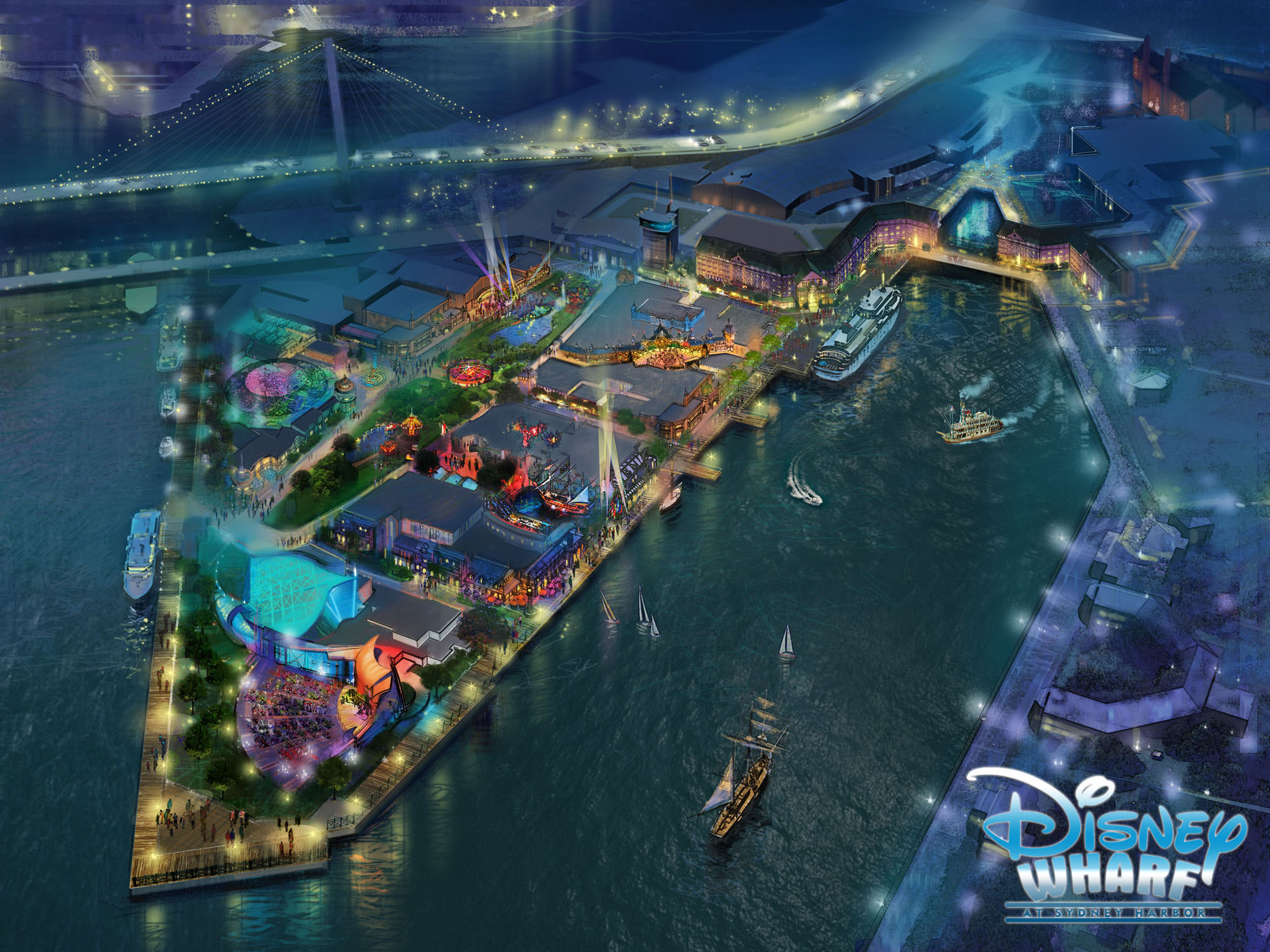 Former Disney Imagineer Shares Concept Art for 'Disney Wharf' in Sydney ...