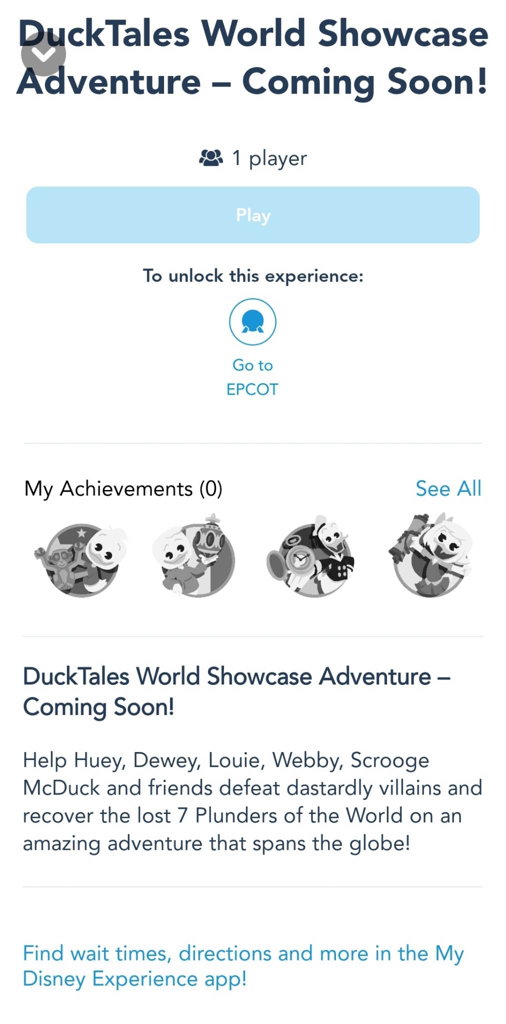 DuckTales World Showcase Adventure Game Now on Play Disney Parks App ...