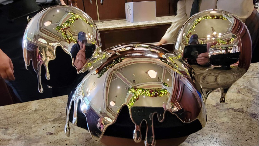 New Disney100 Platinum Dripping Mickey Ear Hat And Minnie Ears Spotted ...