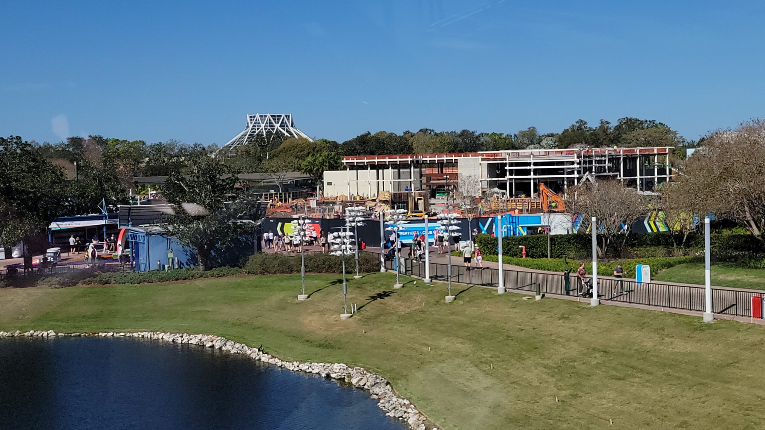 Latest look at CommuniCore Hall construction from EPCOT | Chip and Company