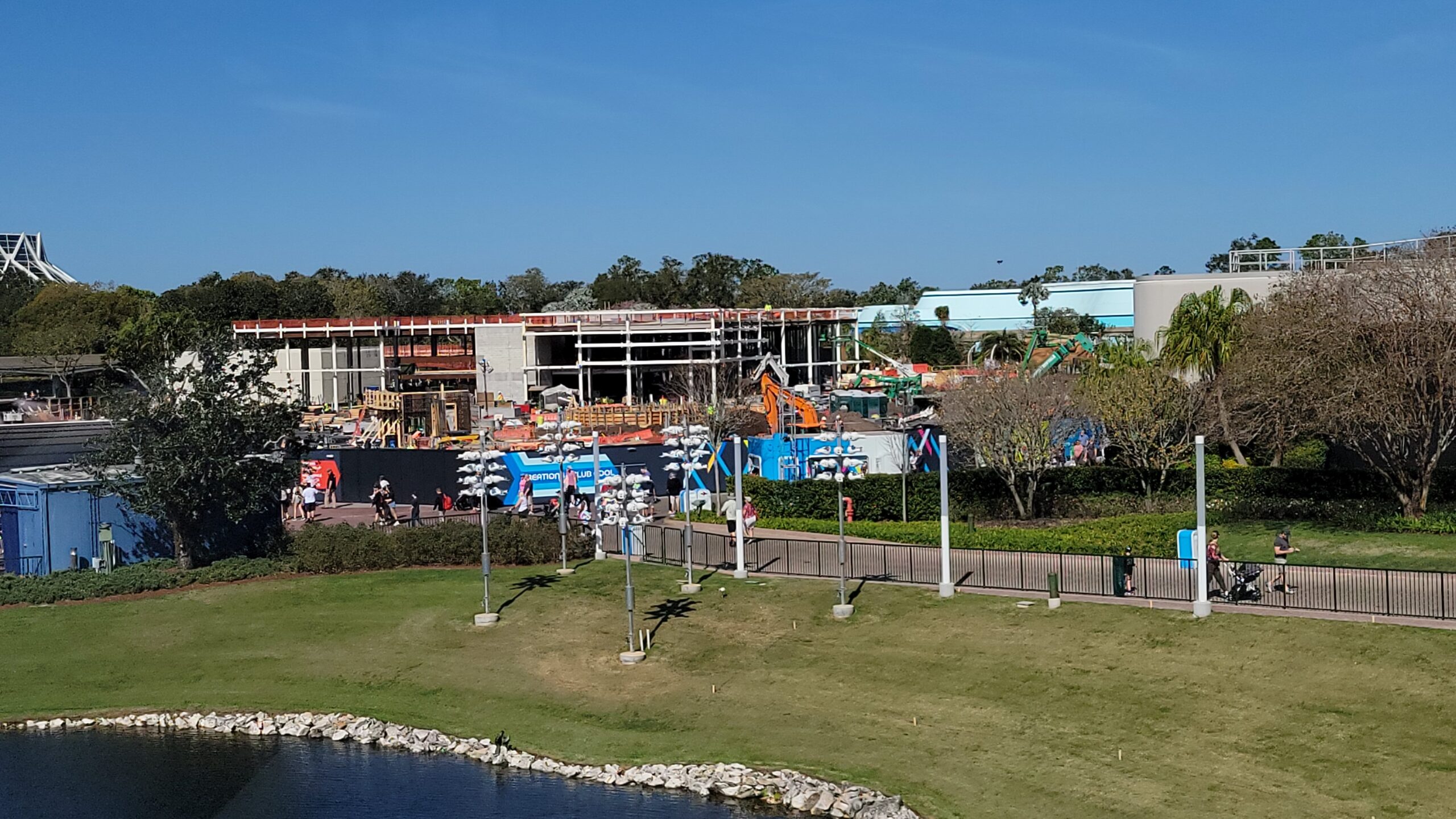 Latest look at CommuniCore Hall construction from EPCOT | Chip and Company
