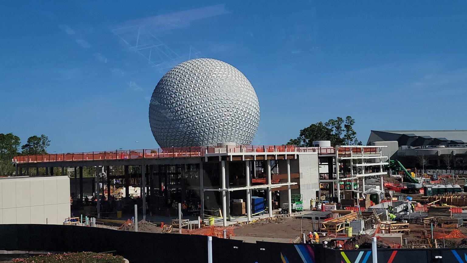 Latest look at CommuniCore Hall construction from EPCOT | Chip and Company