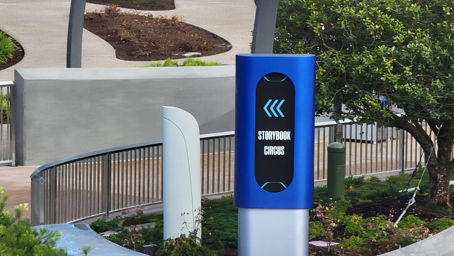 Closer Look at Tron Lightcycle Run Entrance from Storybook Circus Area ...