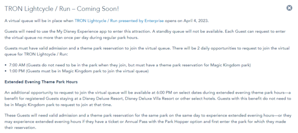 More details on the Tron Lightcycle Run Virtual Queue Revealed | Chip ...