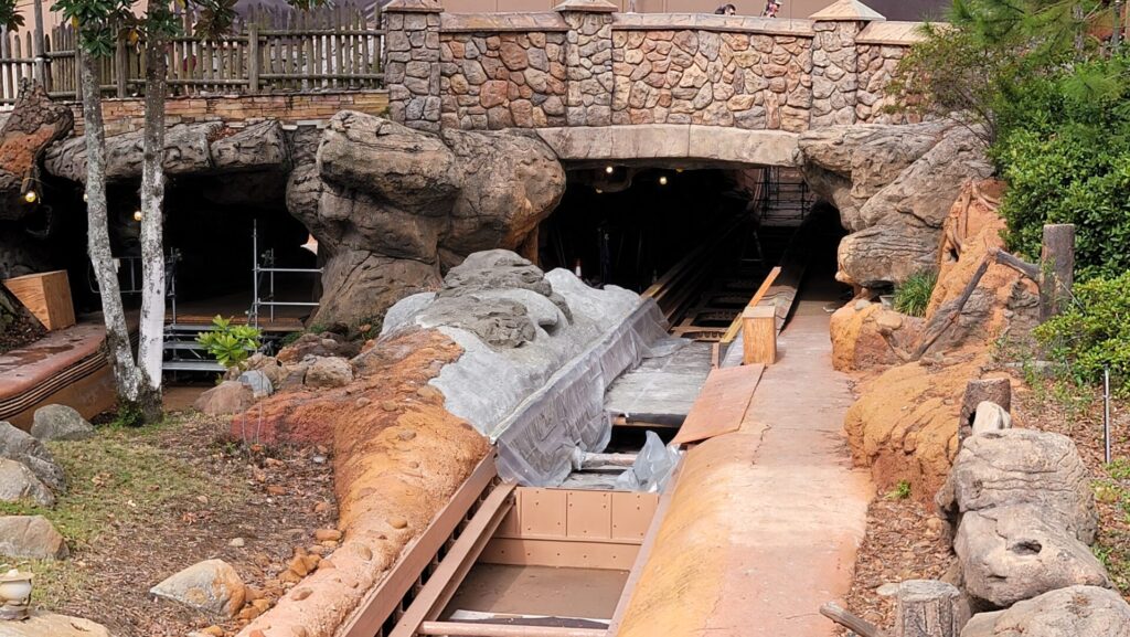 Rock Work and Holes Being Filled at Tiana's Bayou Adventure | Chip and ...