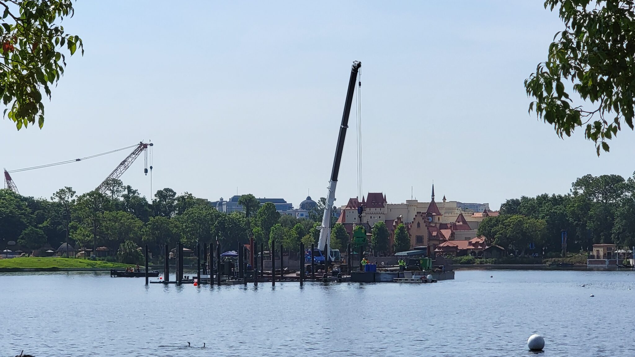 Massive Pylons Being Installed at EPCOT World Showcase Lagoon | Chip ...