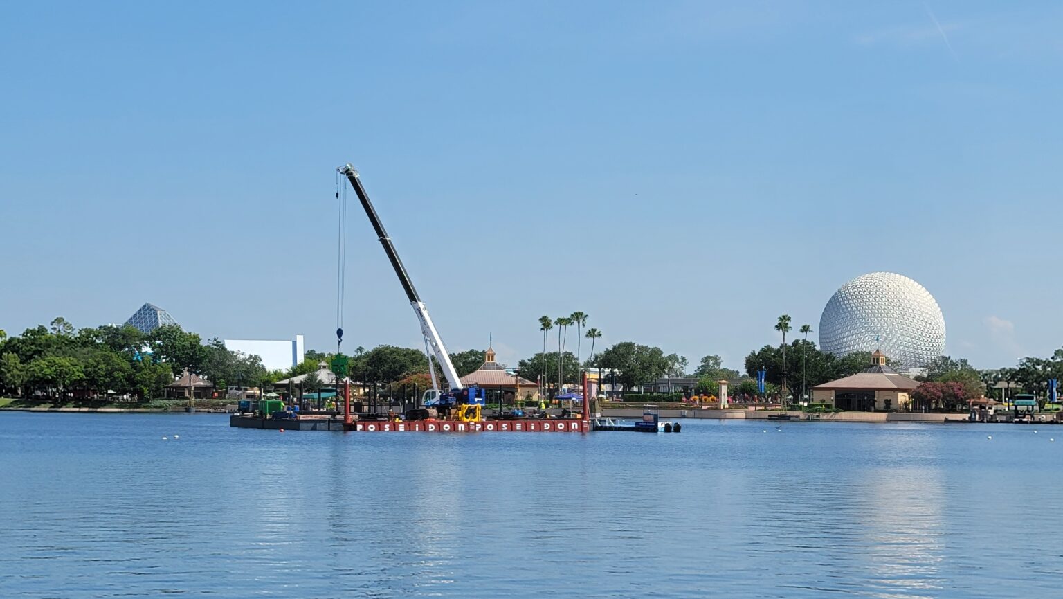 Massive Pylons Being Installed at EPCOT World Showcase Lagoon | Chip ...