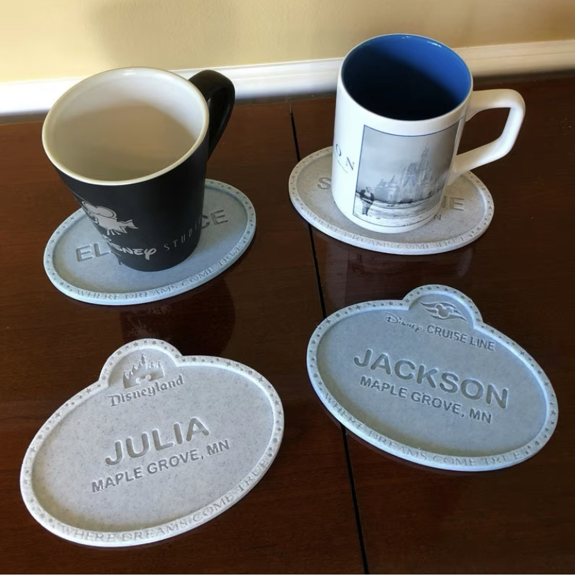Custom Disney Name Tag Coaster To Add Magic To Your Home! | Chip and ...