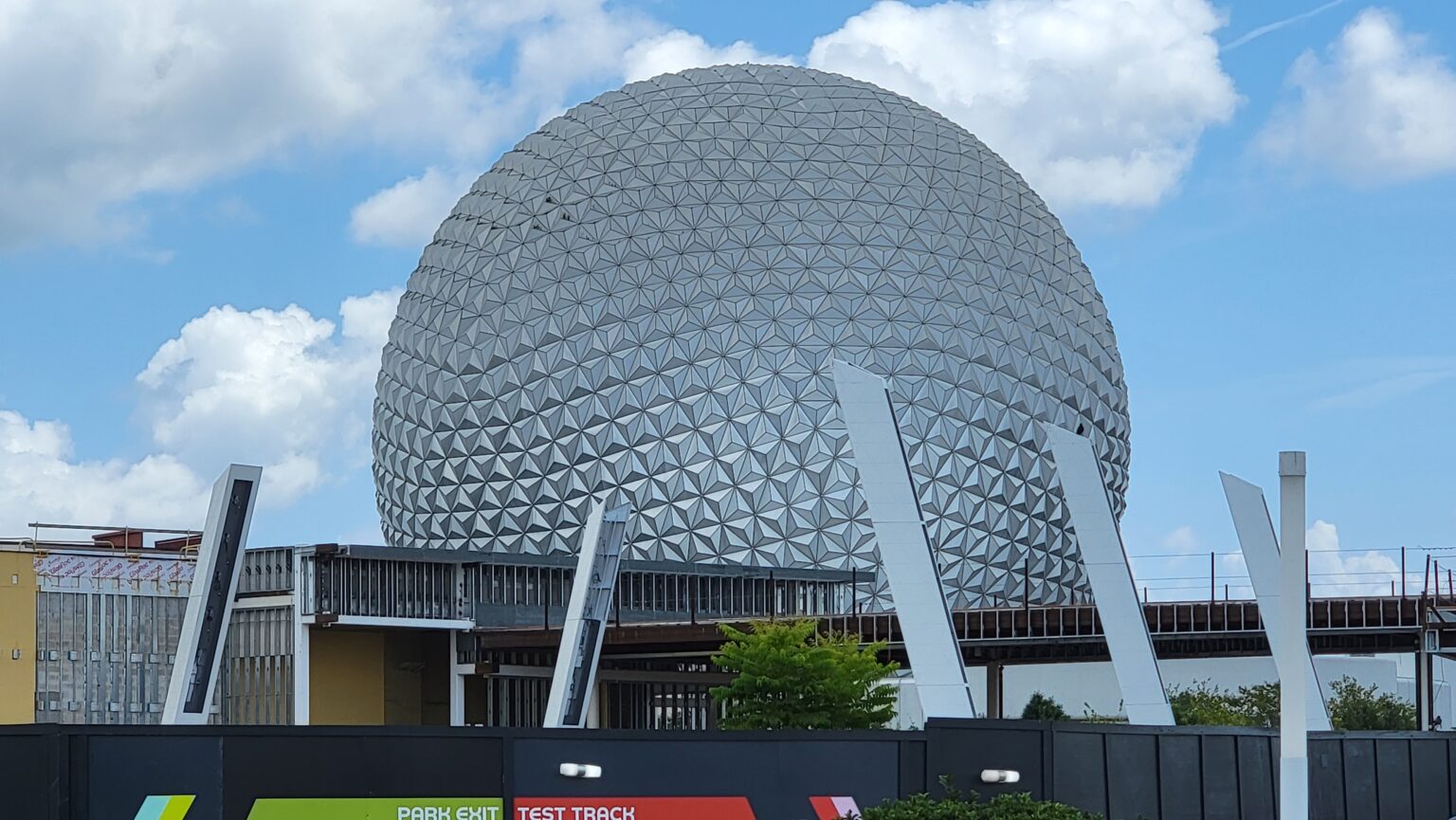 Spaceship Earth Pattern Spotted on CommuniCore Hall Spires in EPCOT ...