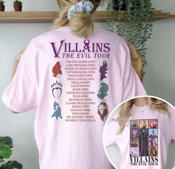 Wicked Disney Villains The Evil Tour T-Shirt For This Spooky Season ...