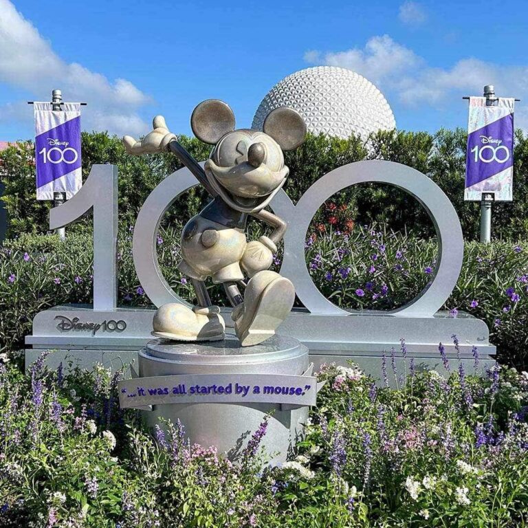 New Platinum Disney100 Statue Featuring Mickey Mouse on Display in ...