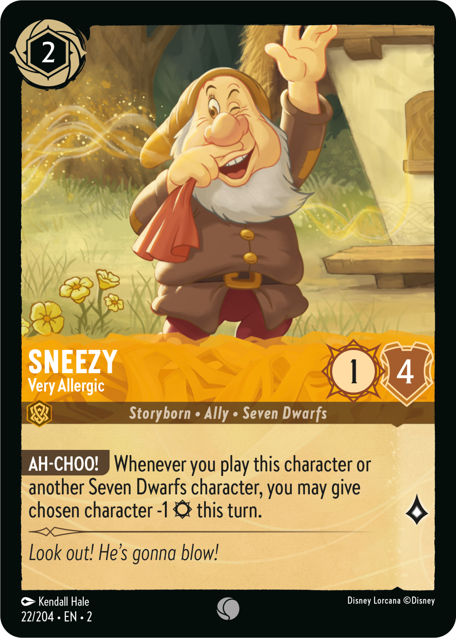 Disney Lorcana Debuts Sneezy Seven Dwarves Floodborn Card (Exclusive ...