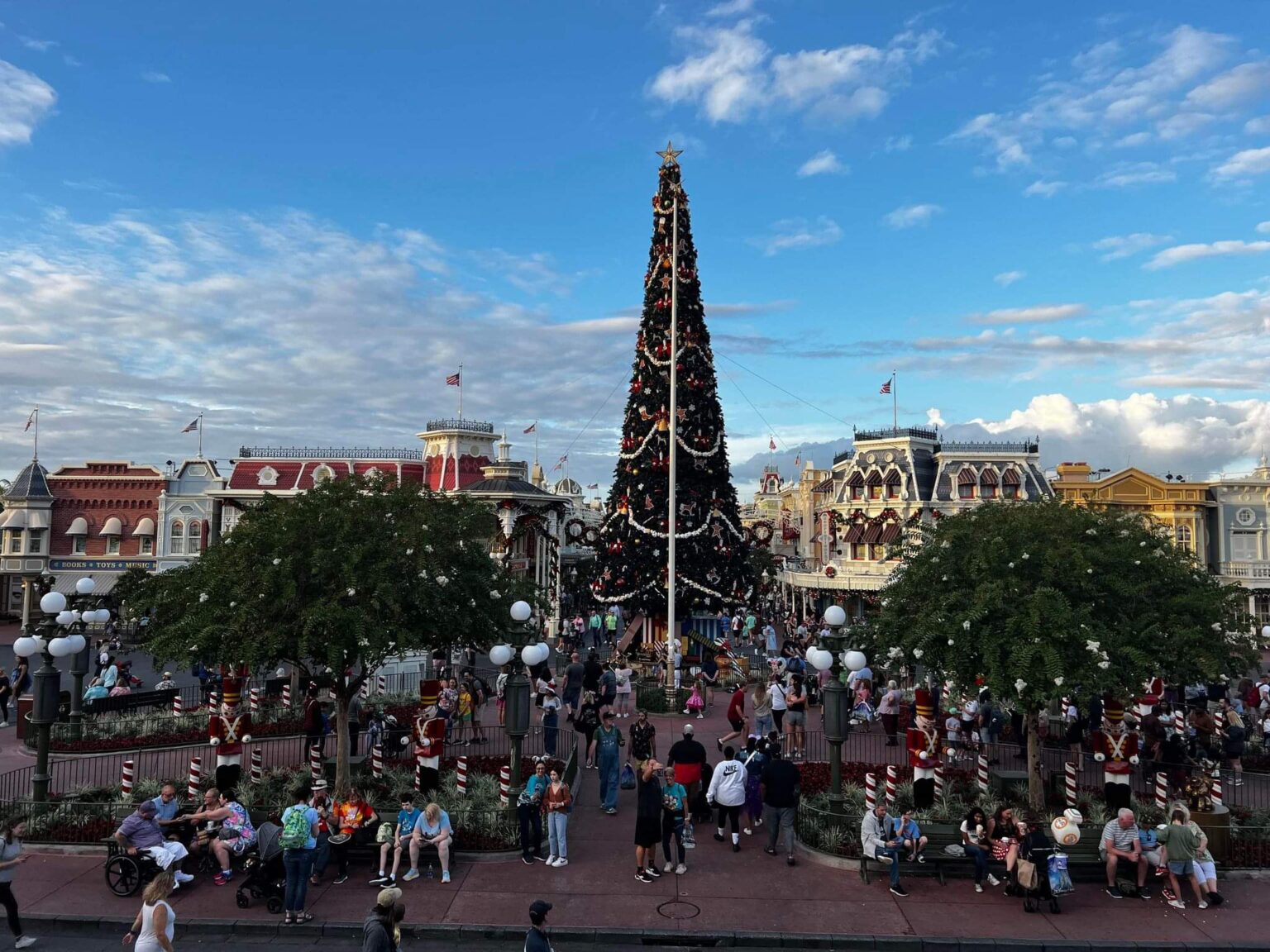 First Look: Giant Christmas Tree is now up in the Magic Kingdom | Chip ...