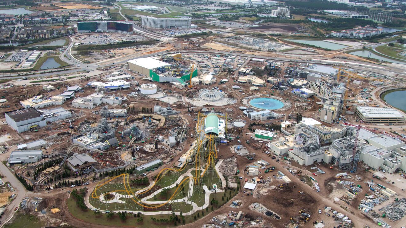 Aerial Look at the Progress being made on Epic Universe at Universal ...