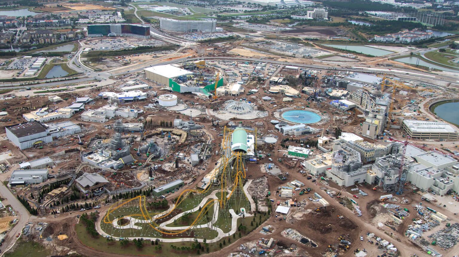 Aerial Look at the Progress being made on Epic Universe at Universal ...
