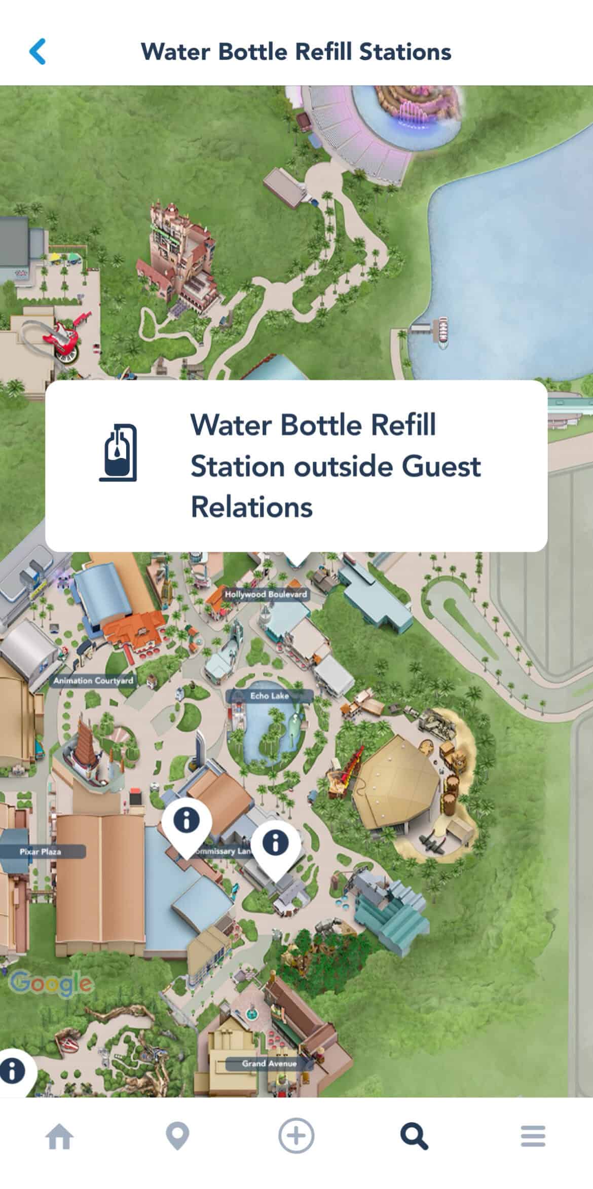 Water Bottle Refilling Stations Now Visible on the Disney World App ...