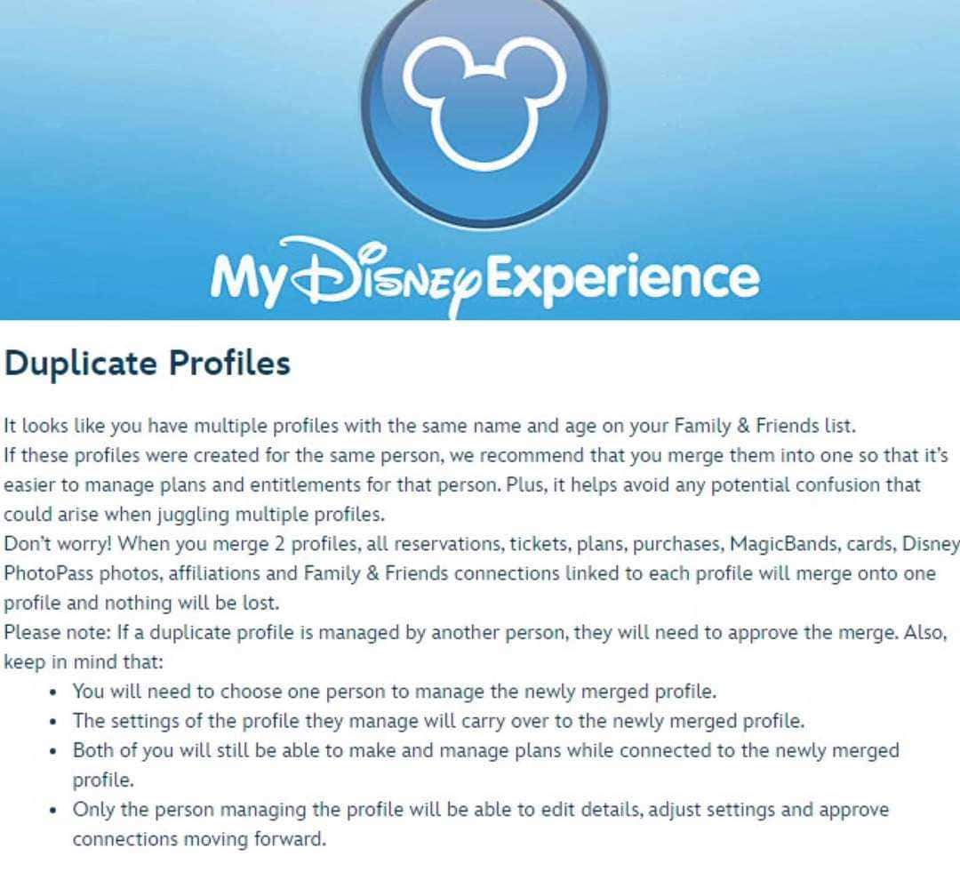 My Disney Experience Now Allows Merging of Joint Accounts | Chip and Company