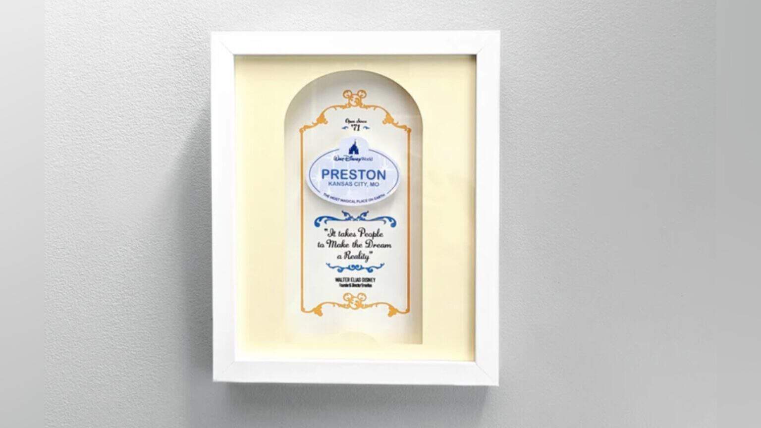 Cast Member Nametag Shadow Box To Display At Your Home! | Chip and Company