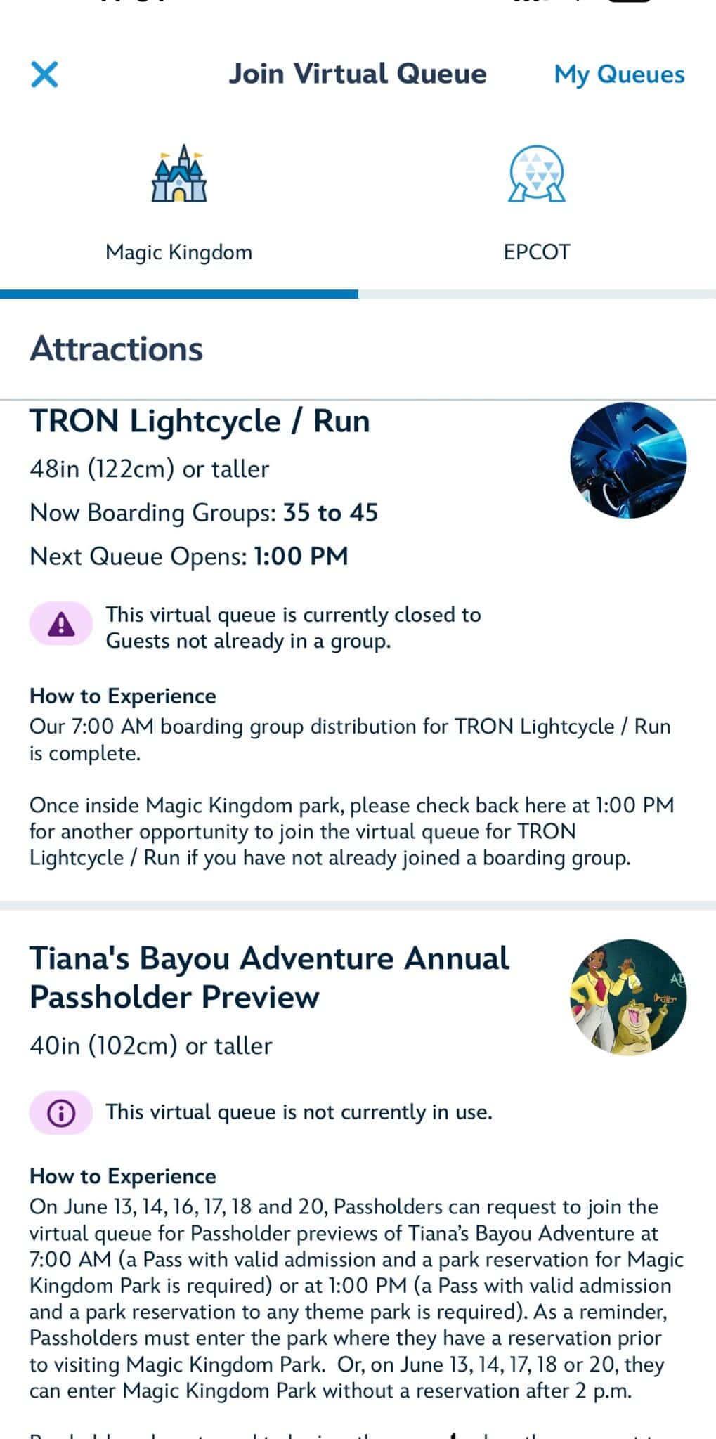 Disney Adds Virtual Queue for Tiana's Bayou Adventure Previews at Magic Kingdom | Chip and Company