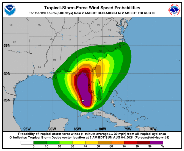 Tropical Storm Debby Expected to Reach Hurricane Strength Before ...