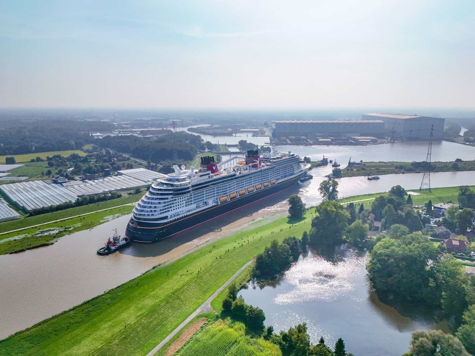 Disney Treasure Leaves Meyer Werft Shipyard Toward Open Water for the ...